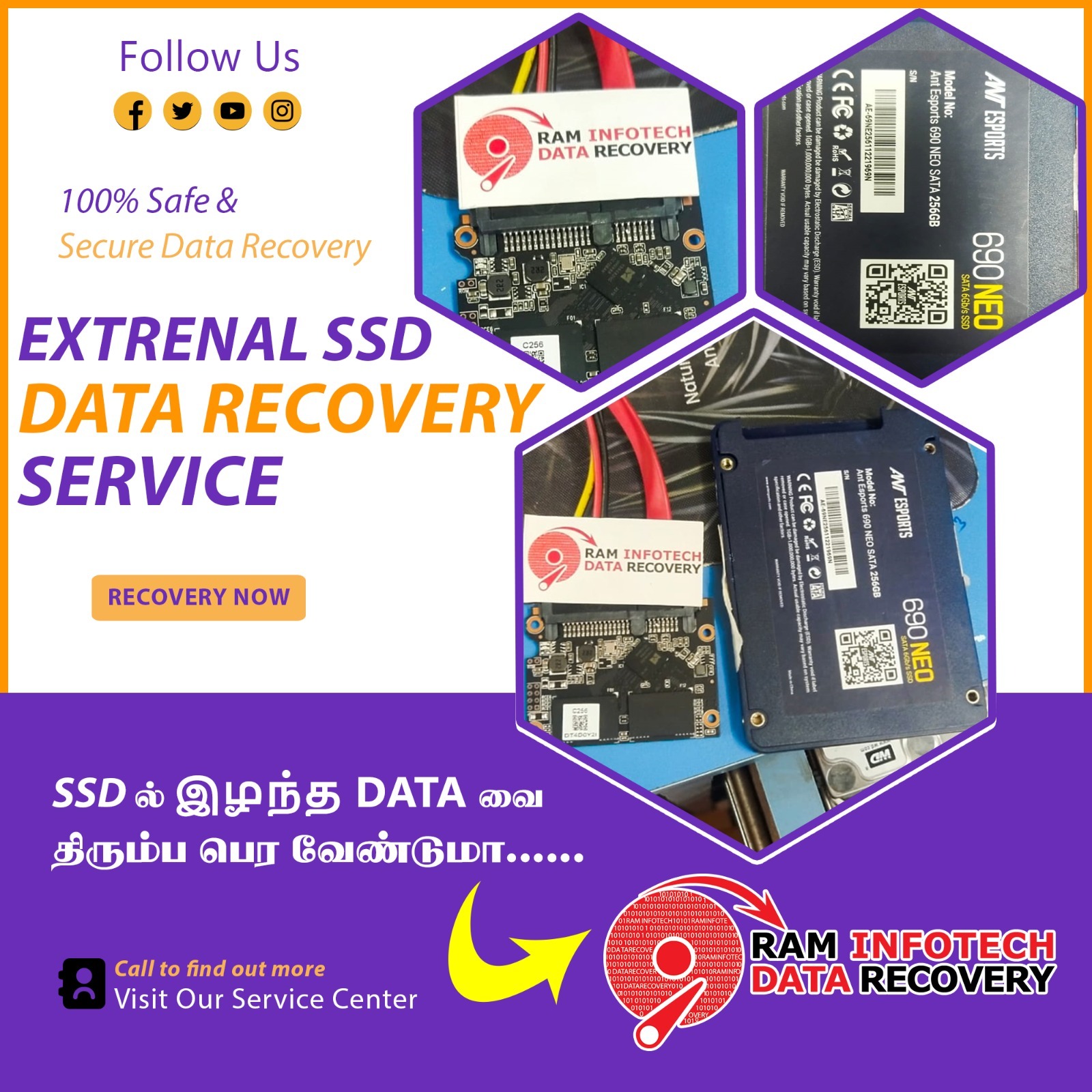 Data Recovery Center Chennai | Hard Disk SSD NVMI M2 Pen Nas